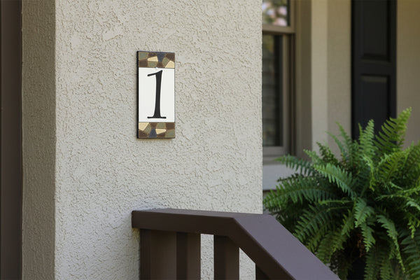 Mosaic Border House Numbers - Lotus